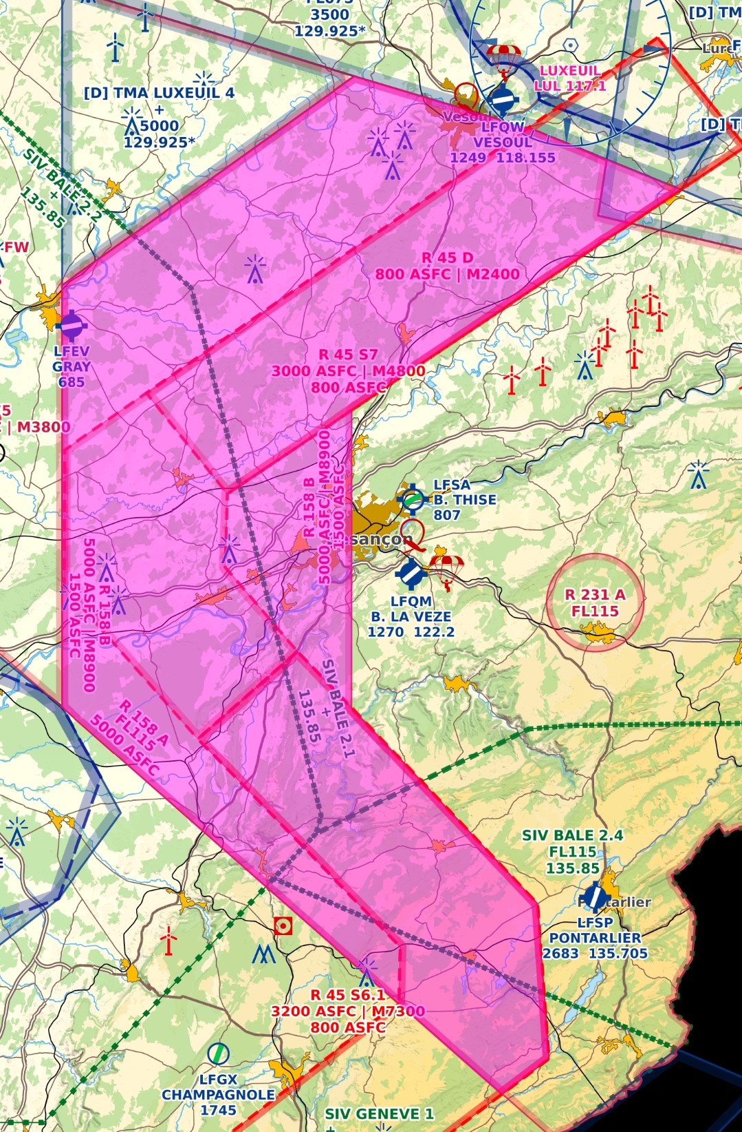 Espaces aériens | Besançon Vol Libre